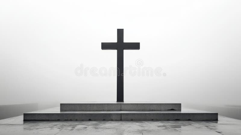 Ample Space for Text Above a War Memorial Cross in a Minimalist Layout ...
