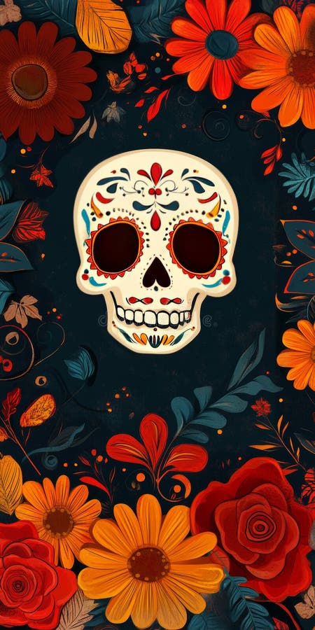 Ample Space for Text in Day of the Dead-themed Design. Stock ...