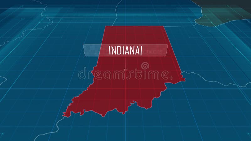 Ampliar Al Mapa Del Estado De Indiana Con Texto Y Sin Texto Metrajes ...