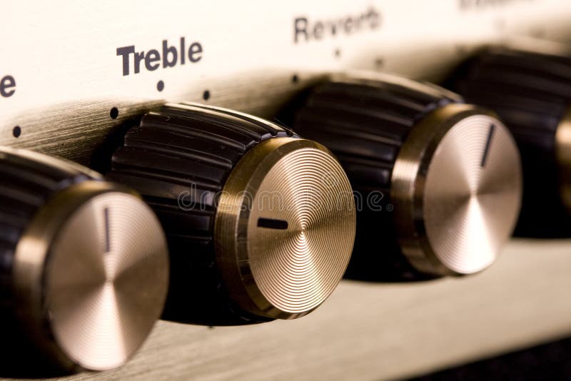 Amplifier controls stock image. Image of audio, bass - 10027733