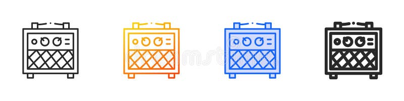 Amplifier Icon.Thin Linear, Gradient, Blue Stroke and Bold Style Design Isolated on White ...