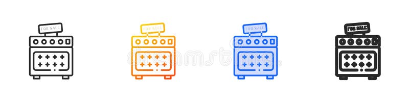 Amplifier Icon.Thin Linear, Gradient, Blue Stroke and Bold Style Design Isolated on White ...