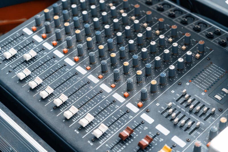 Close Up of Amplifier Mixer and Equalizer. Uds Stock Photo - Image of ...