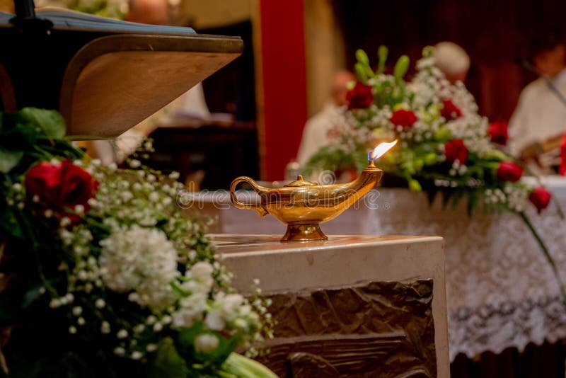 Ampoule that Creates Light for Religious Functions Stock Photo - Image ...