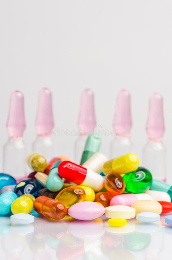 Ampoule and pills shot stock image. Image of pills, isolated - 60254391