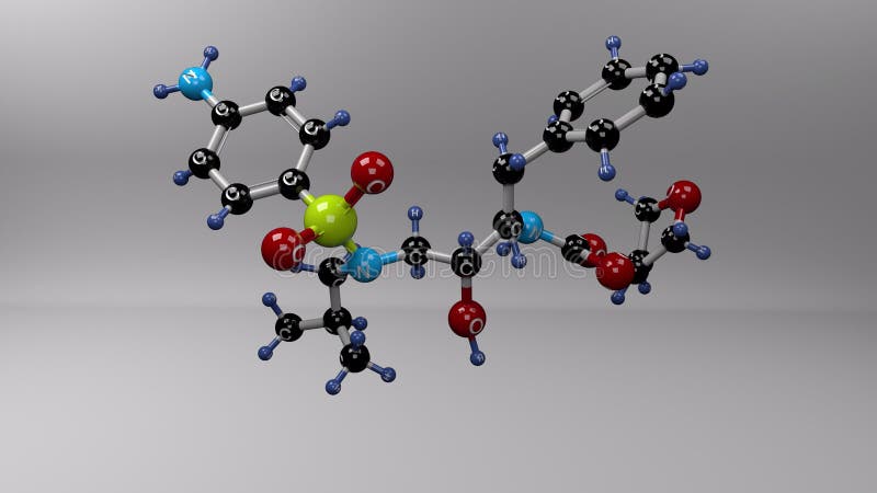 Amprenavir Molecule 3D Render. Stock Video - Video of health ...