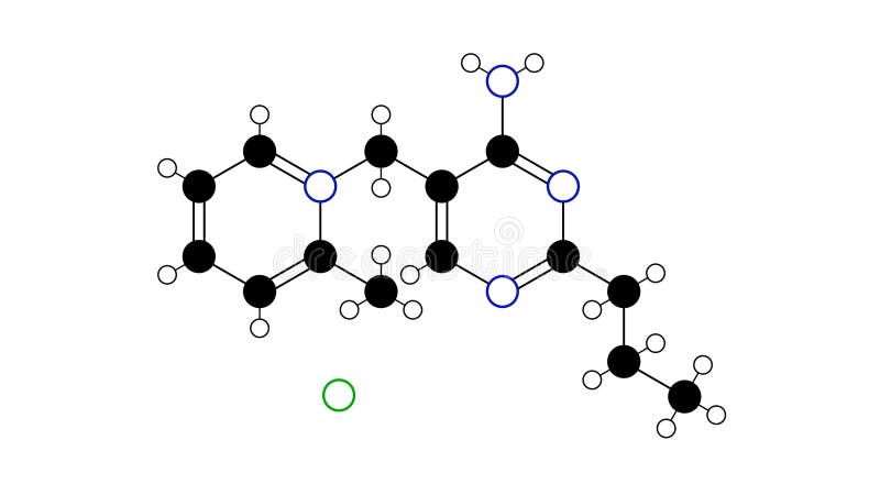 Amprolium Molecule, Structural Chemical Formula, Ball-and-stick Model ...