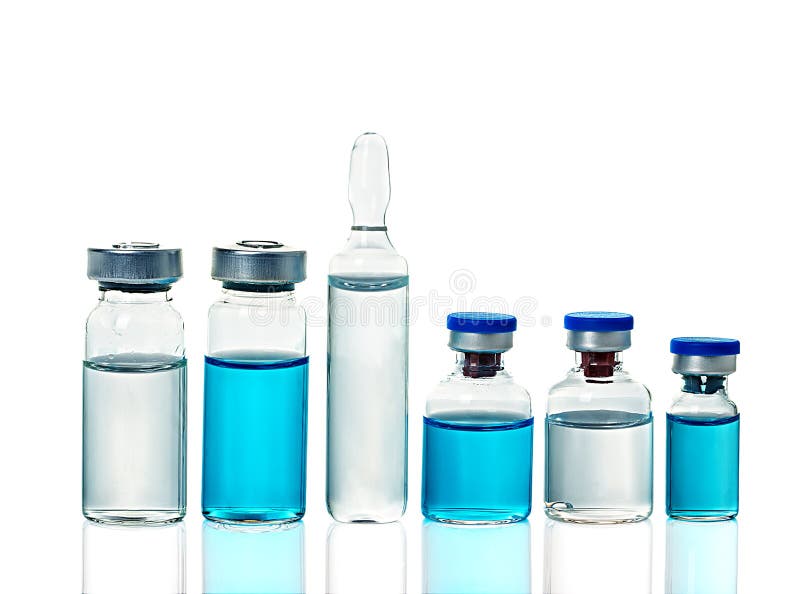 Ampule, Phiole Lokalisiert Auf Weiß Stockfoto - Bild von droge ...