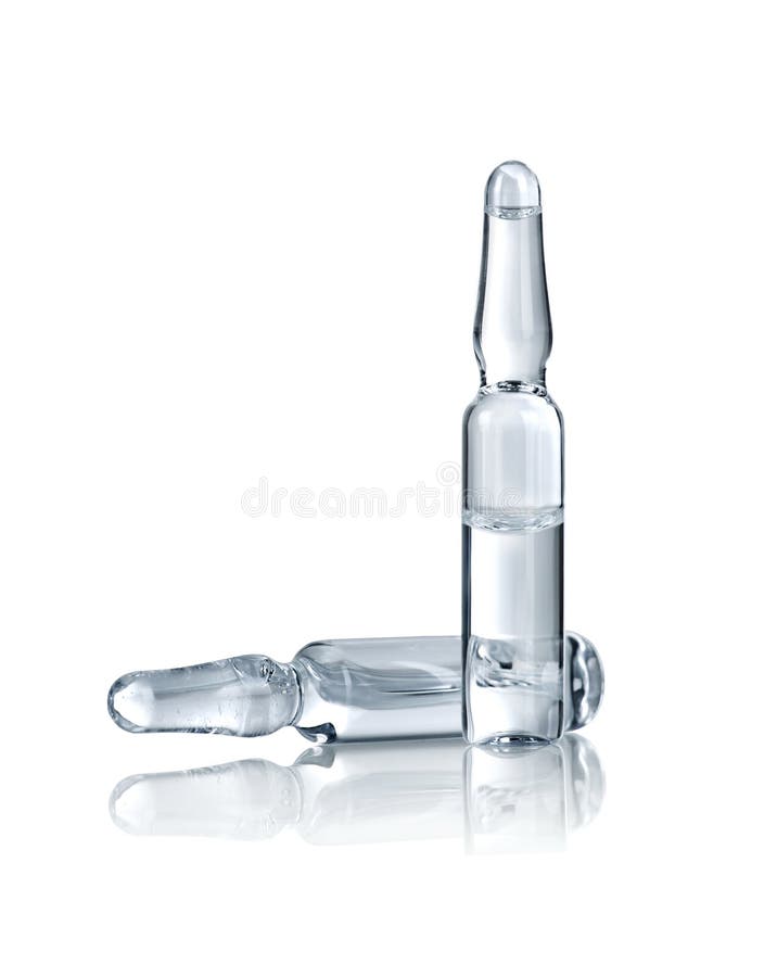 Vial with Transparent Liquid Close Up on White Background Stock Photo ...