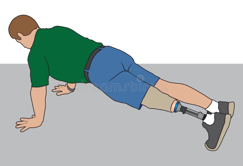 Amputee Doing Pushups stock vector. Illustration of handicap - 141508051