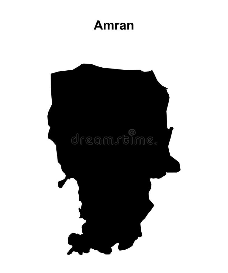 Amran outline map stock vector. Illustration of blank - 360692133
