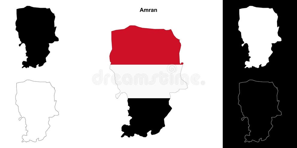 Amran outline map stock vector. Illustration of governorates - 323935369