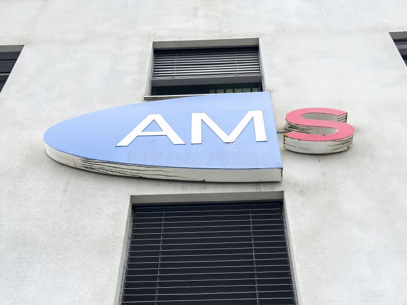 Ams Office Building Exterior Signage on Concrete Wall Editorial Stock ...