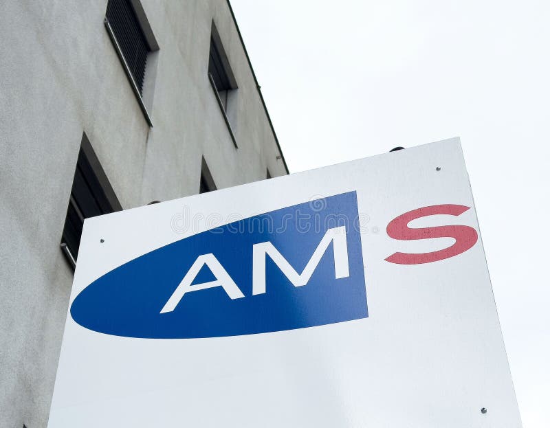 Ams Sign on Urban Building Exterior with Modern Architecture Features ...