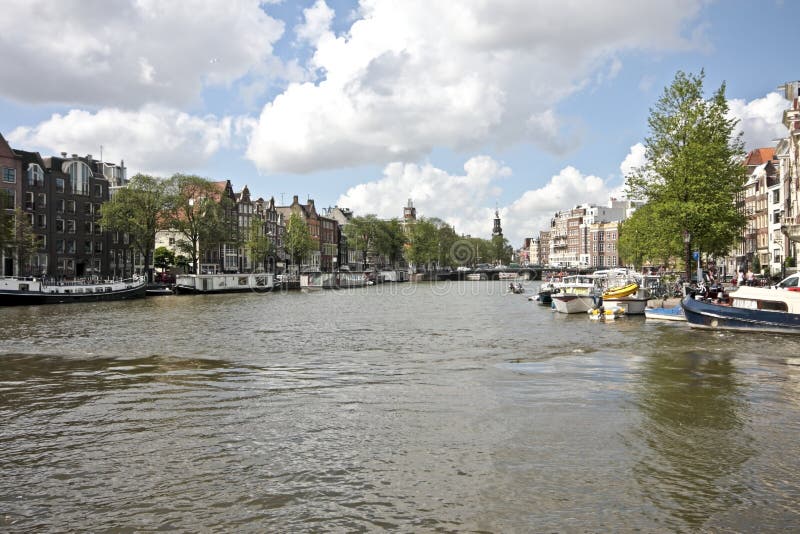 Amstel River in Amsterdam Netherlands Stock Image - Image of cruiseboat ...