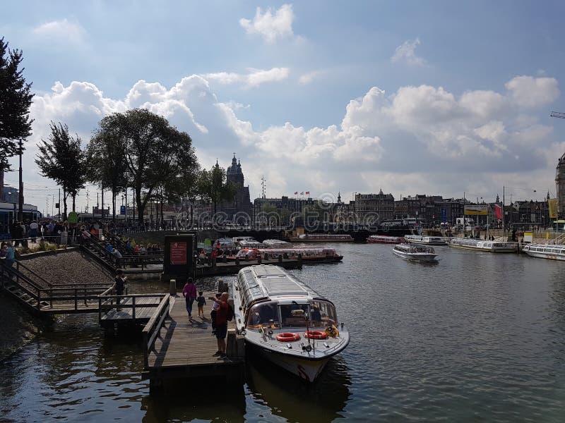 Amstel River Dock at Amsterdam, Netherlands Editorial Stock Photo ...