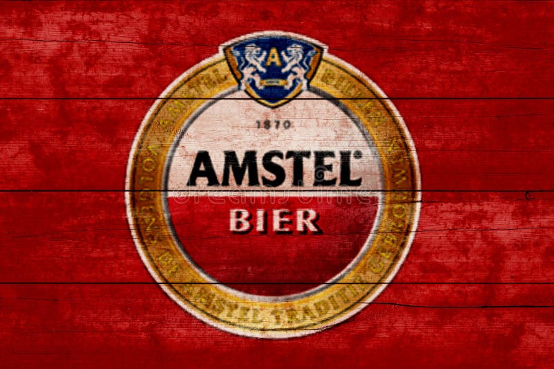 Amstel Sign. Close-up Amstel Logo on Wooden Surface Editorial Photo ...