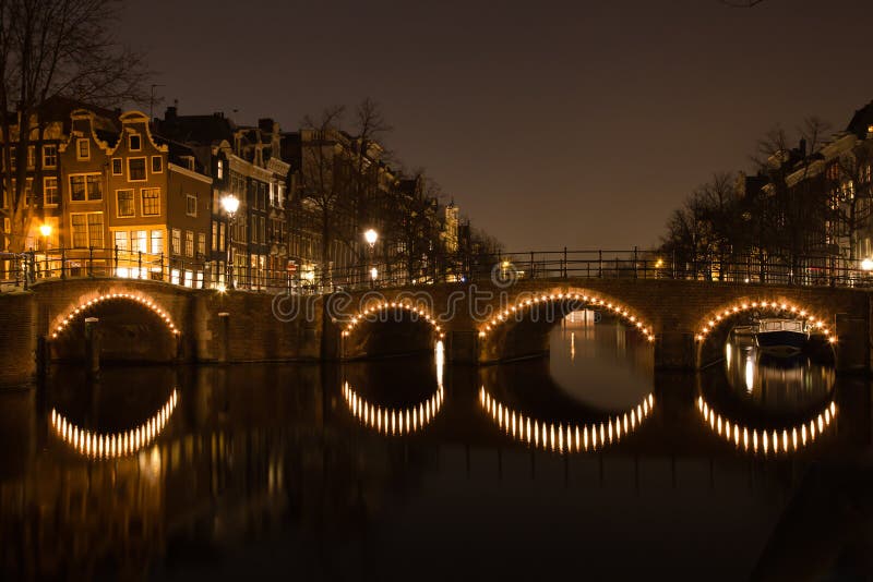 Amsterdam Bridge stock photo. Image of canal, built, light - 18611506