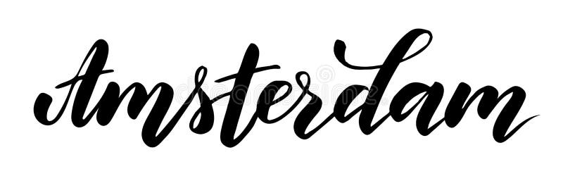 Amsterdam Hand-lettering Calligraphy. Hand Drawn Brush Calligraphy ...