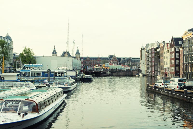Amsterdam Canals and Typical Houses, Summer Day Editorial Stock Image ...