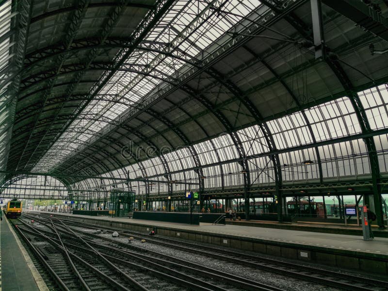 Amsterdam Centraal Rail Tracks with Railroad Points Editorial Photo ...