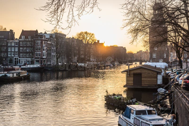 Amsterdam City, River editorial stock image. Image of outdoors - 90793489