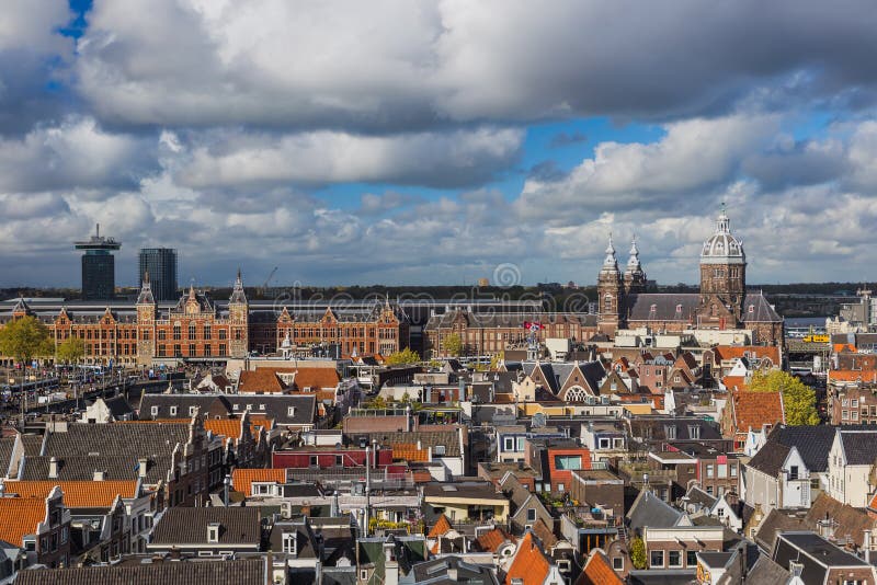 Amsterdam Cityscape - Netherlands Stock Image - Image of river ...