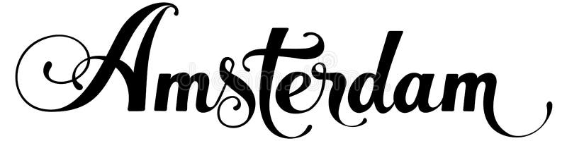 Amsterdam - Custom Calligraphy Text Stock Vector - Illustration of ...