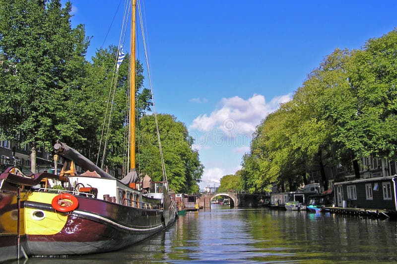 Amsterdam gracht stock photo. Image of netherlands, water - 3718922