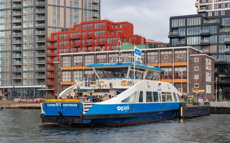Amsterdam GVB Ferry editorial stock photo. Image of netherlands - 260822408