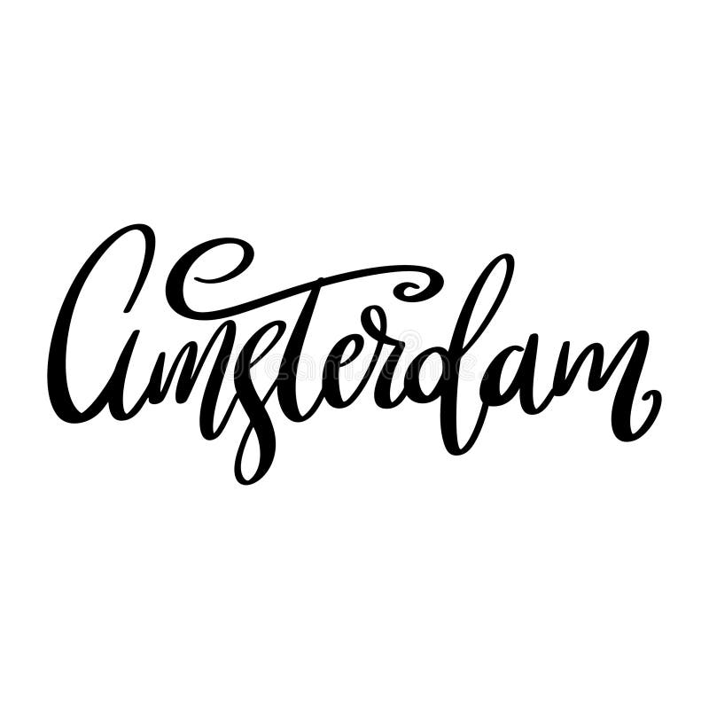 Amsterdam, Hand Lettering Phrase, Poster Design, Calligraphy Stock ...