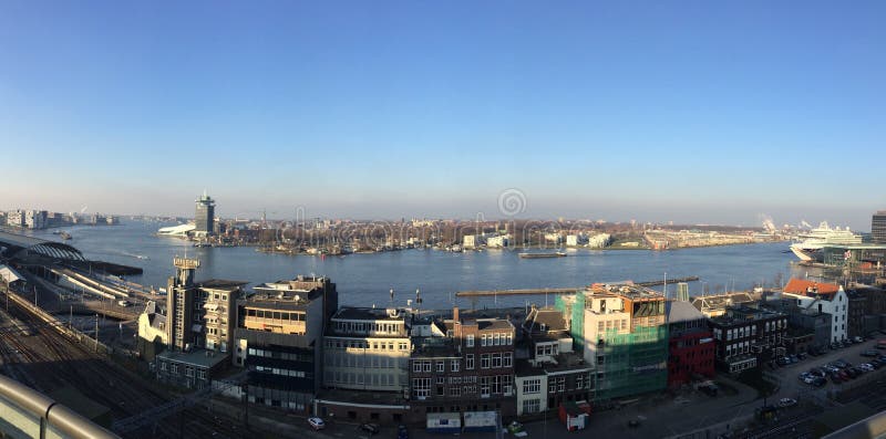 Amsterdam harbour editorial stock photo. Image of buildings - 75716653