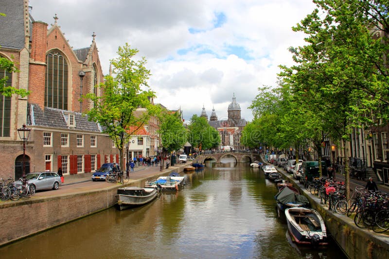 Amsterdam, Holland, canals editorial photo. Image of infrastructure ...