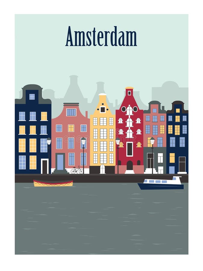 Simboli di Amsterdam illustrazione vettoriale. Illustrazione di ...