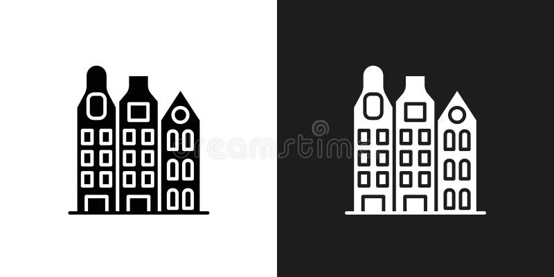 Amsterdam Icon Logo Set Vector Stock Vector - Illustration of clean ...