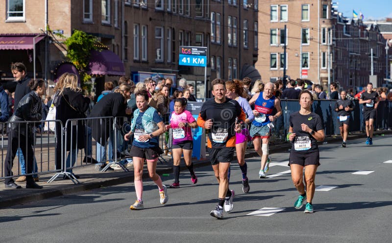 Amsterdam Marathon - 41K Mark Editorial Photo - Image of facades ...