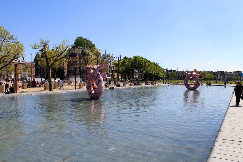 Amsterdam Museumplein, the Netherlands Editorial Photography - Image of ...
