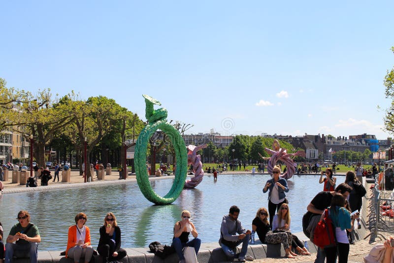 Amsterdam Museumplein, the Netherlands, Europe Editorial Image - Image ...