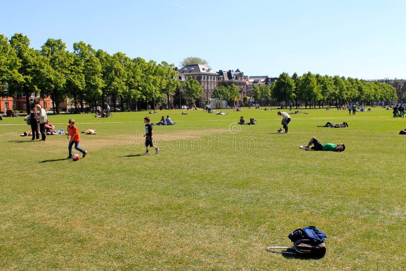 Amsterdam Museumplein Park View, the Netherlands Editorial Image ...