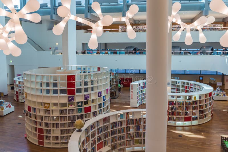 AMSTERDAM NETHERLANDS - APRIL 25, 2017: Interior of Central Public ...