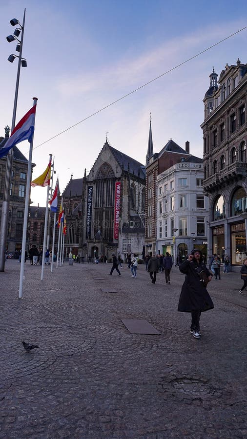 Amsterdam, Netherlands - April 16, 2024: the People on the Central ...