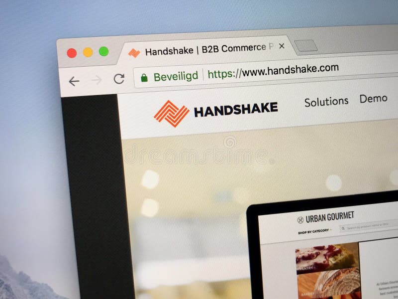 Homepage of the Handshake Platform Editorial Stock Photo - Image of ...