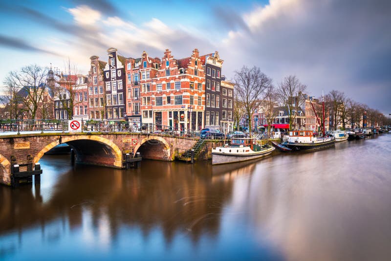Amsterdam, Netherlands Bridges and Canals Stock Image - Image of avenue ...