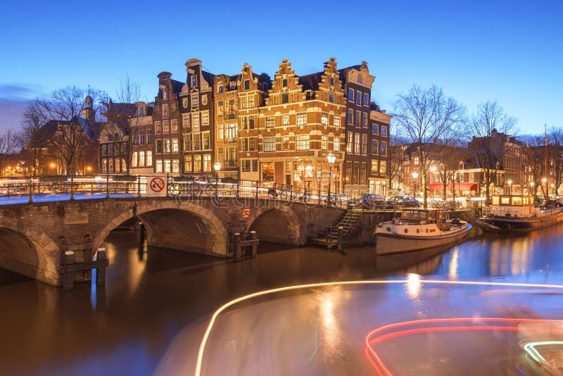 Amsterdam, Netherlands Bridges and Canals Stock Photo - Image of ...
