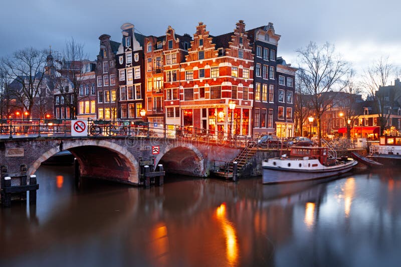Amsterdam, Netherlands Bridges and Canals Stock Image - Image of ...