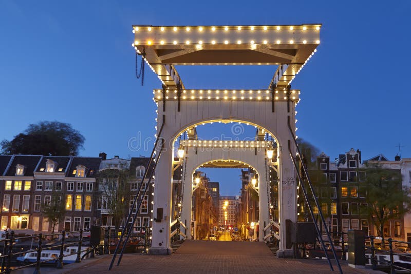 Amsterdam, Netherlands - Drawbridge in the Evening Editorial ...
