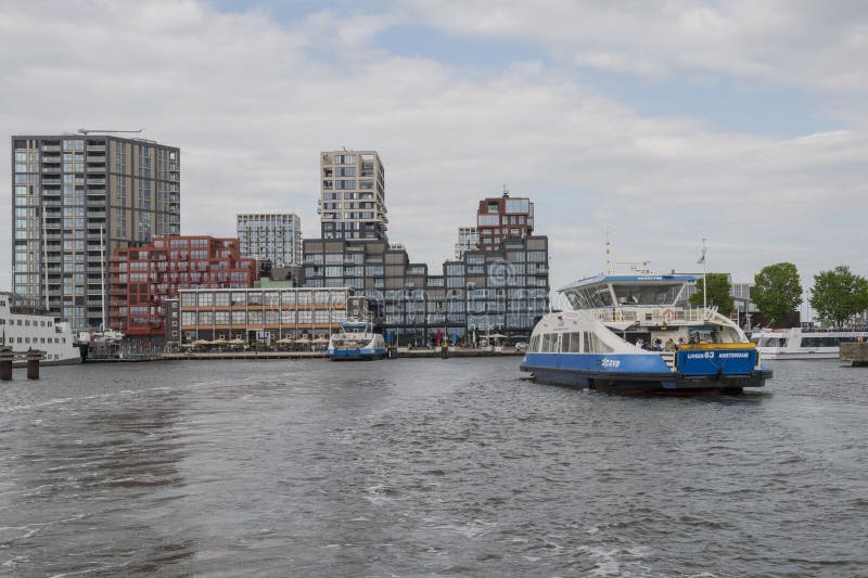 Amsterdam,the Netherlands.Ferries Arriving at the NDSM Werf Editorial ...