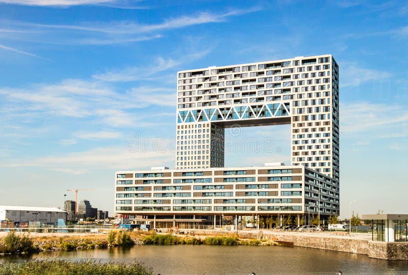 A Modern Building with a Vertical L Shape in Amsterdam Editorial Stock ...