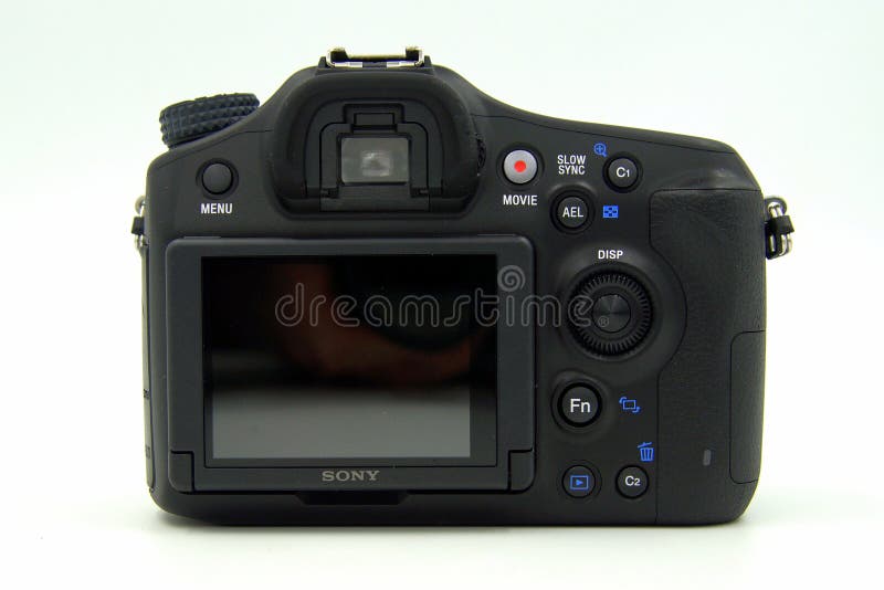 Backside of a Sony Alpha 68, A68, Photo Camera Body Editorial Stock ...