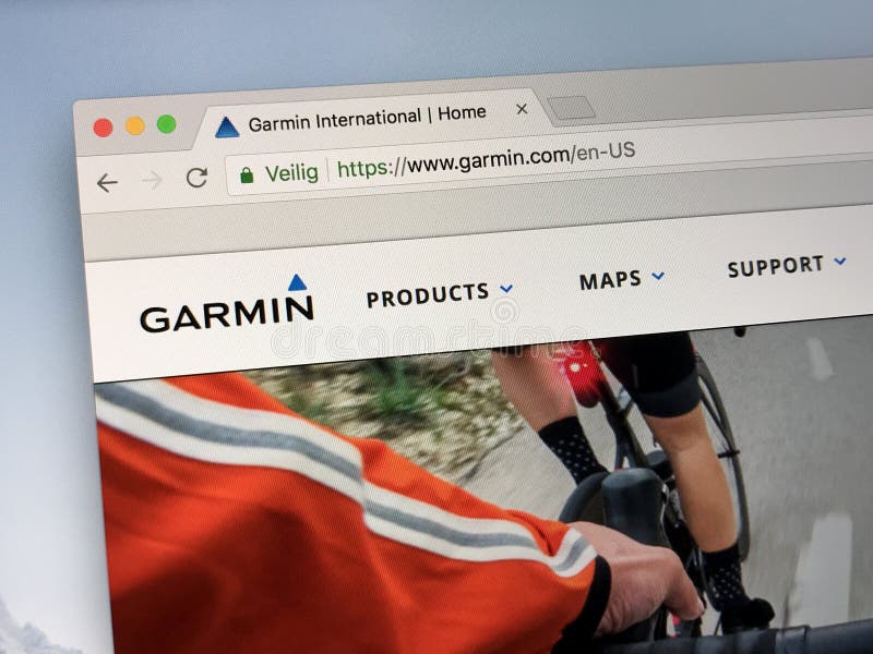 Homepage of Garmin, editorial stock image. Image of company - 117050164